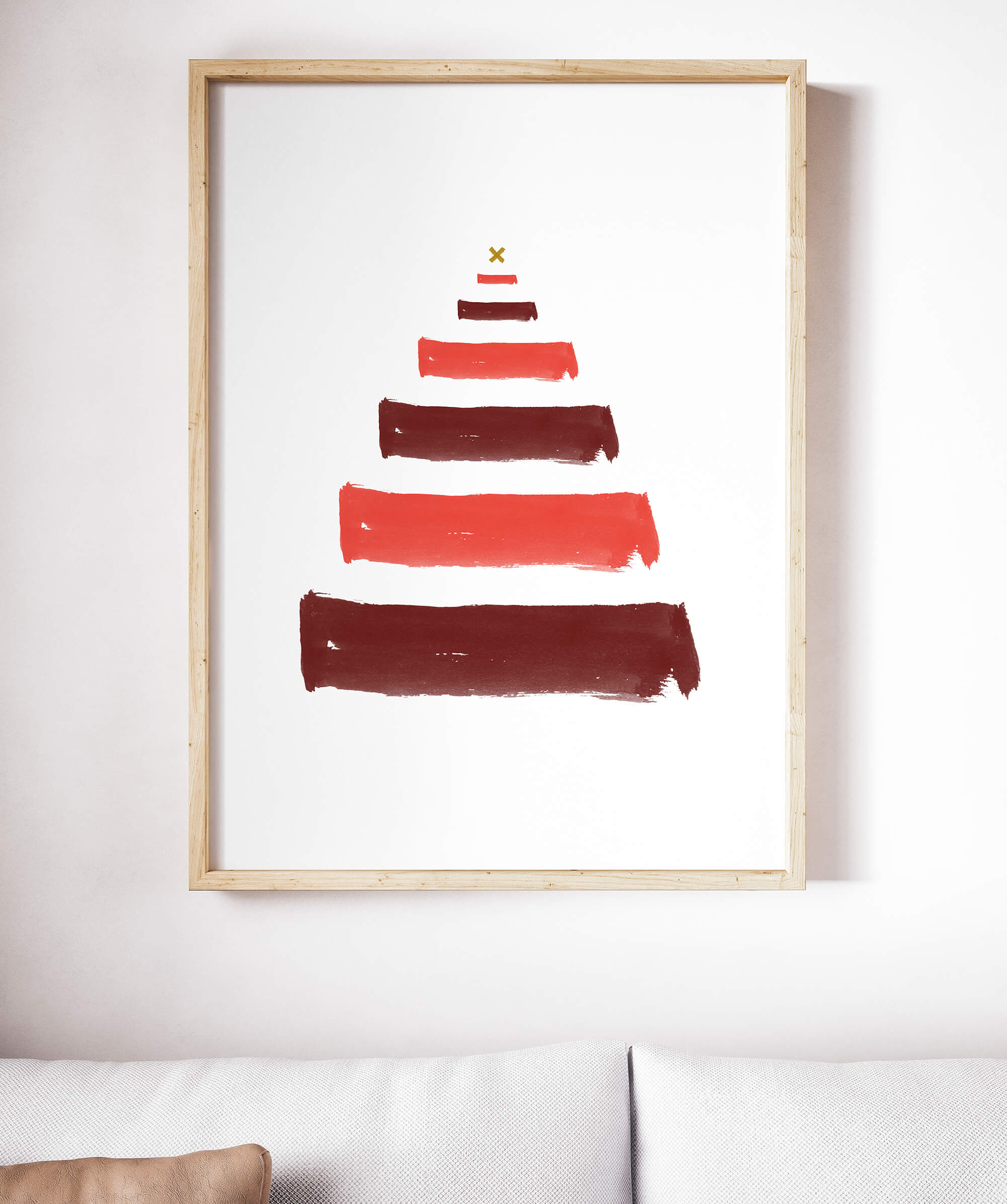 Kerstboom Brush Strokes - Moderne Kerst Poster en Print - MDRN HOME ...