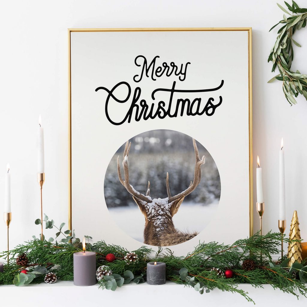 Hert in de Sneeuw - Scandinavische Kerst Poster en Print - MDRN HOME ...